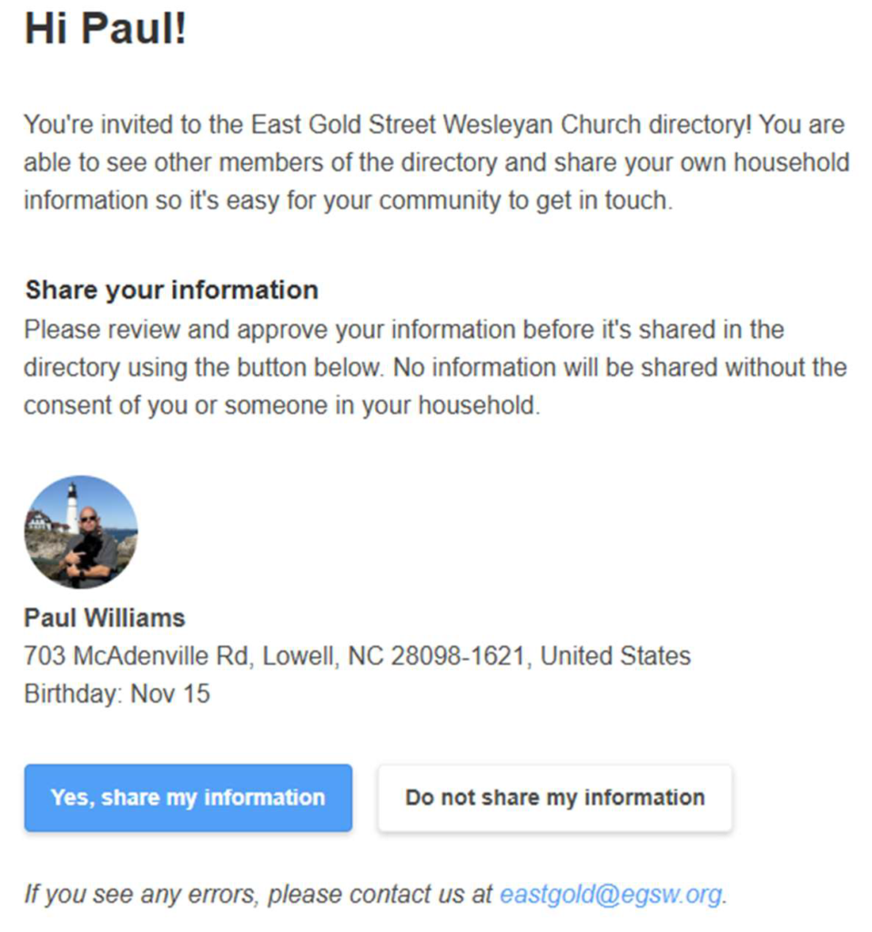 EGSW Church Directory | East Gold Street Wesleyan Church